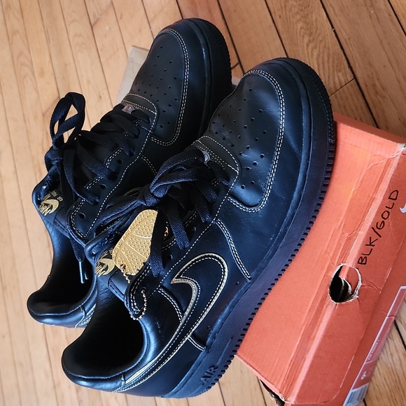 Nike | Shoes | Rare Full Gold Stitch Af | Poshmark